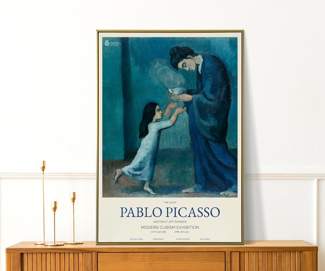 Pablo Picasso Print - Woman the Soup Wall Art - Modern Blue Depression ...