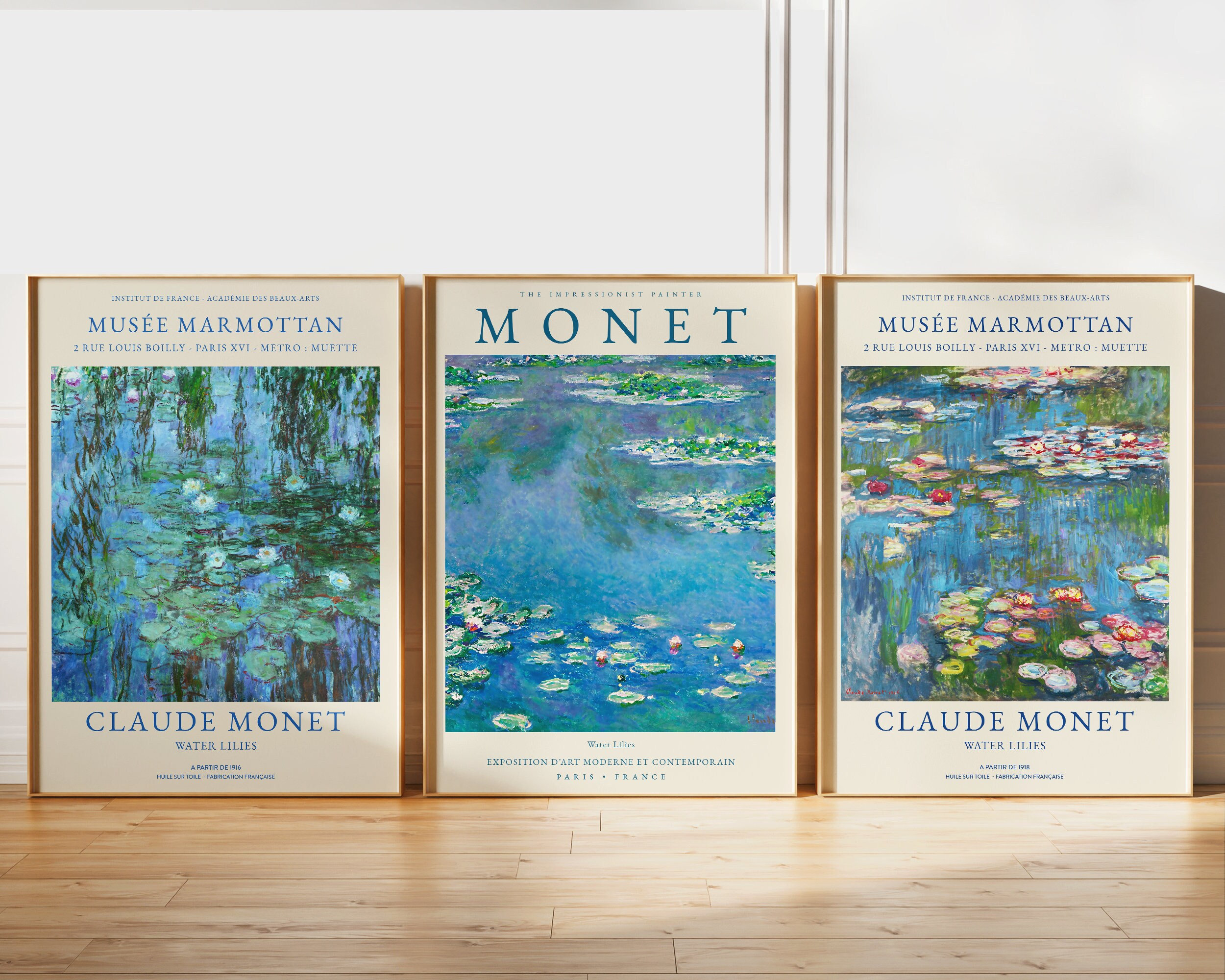 Set of 3 Wall Art - Claude Monet Print Gallery Wall Set - Vintage ...