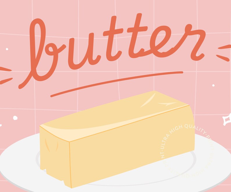 Butter Prints - Cute Kitchen Wall Art - Aesthetic Kitchen Decor - Fun ...