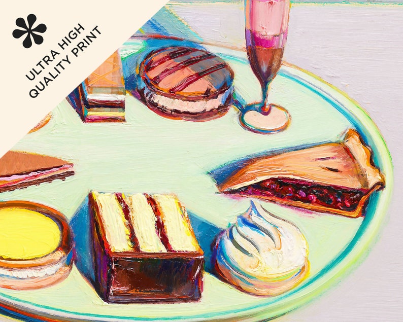 Wayne Thiebaud Print - Vintage Dessert Spread Painting - Kitchen Wall ...