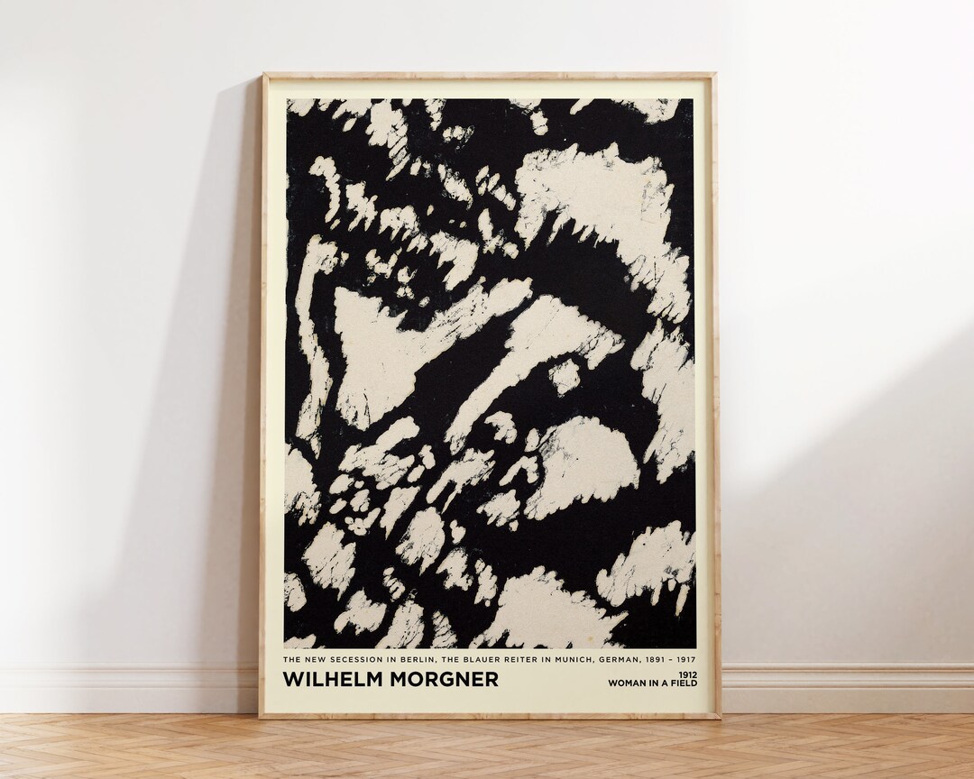 Retro Black and White Abstract Print - Large Abstract Wall Art for ...