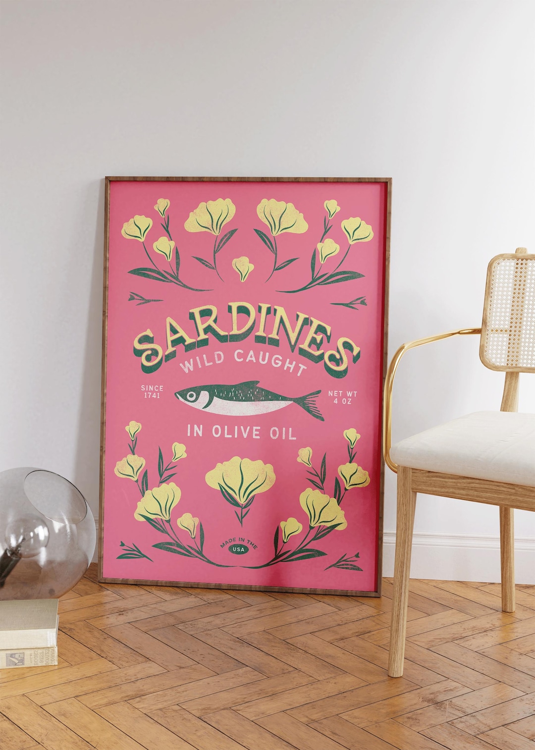 Sardines Print - Vintage Sardine Tin Poster - Retro Fish Wall Art ...