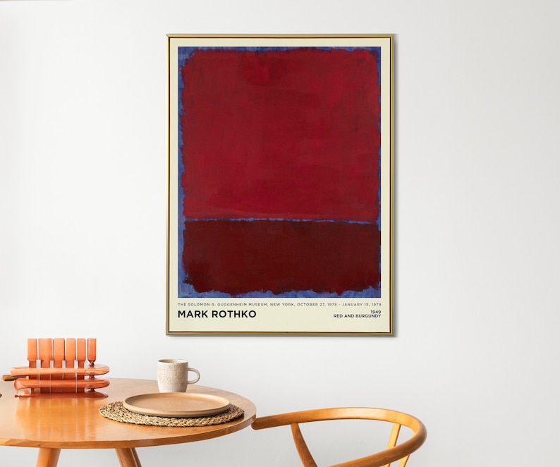 Mark Rothko Print - Red Burgundy Painting Large Abstract Wall Art for ...