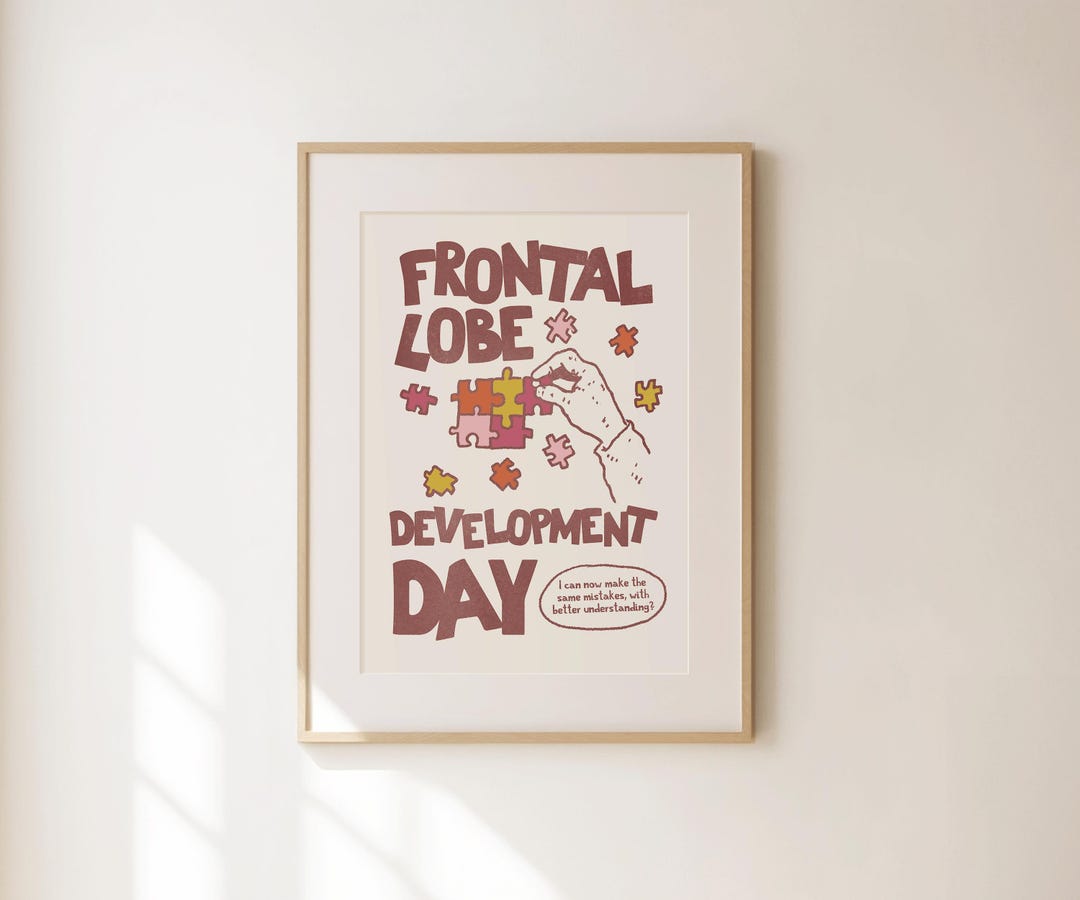 Frontal Lobe - Funny Minimalist Wall Art - Funny Office Wall - Funny ...