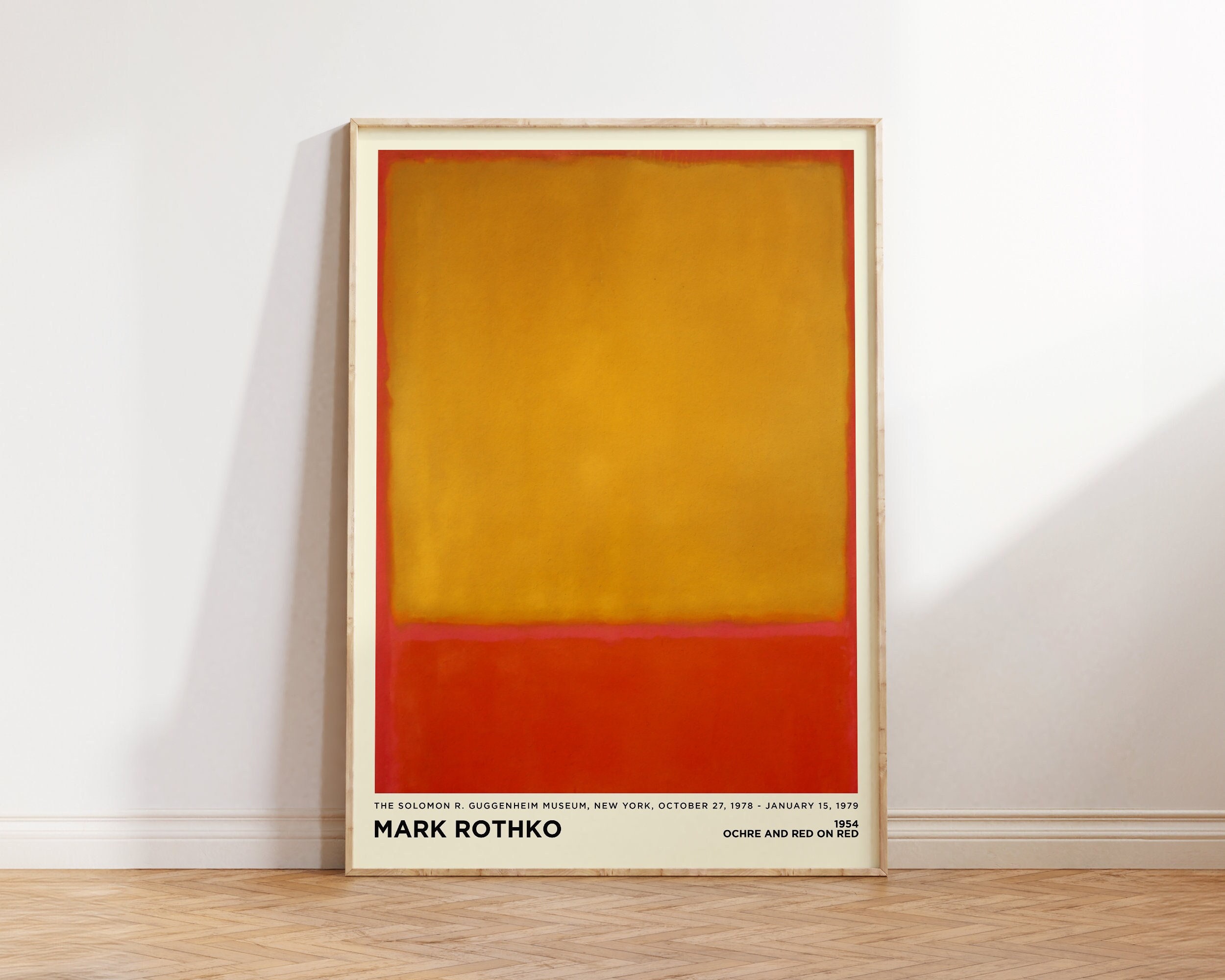 Set of 3 Wall Art Mark Rothko Prints Black Orange Large Abstract ...