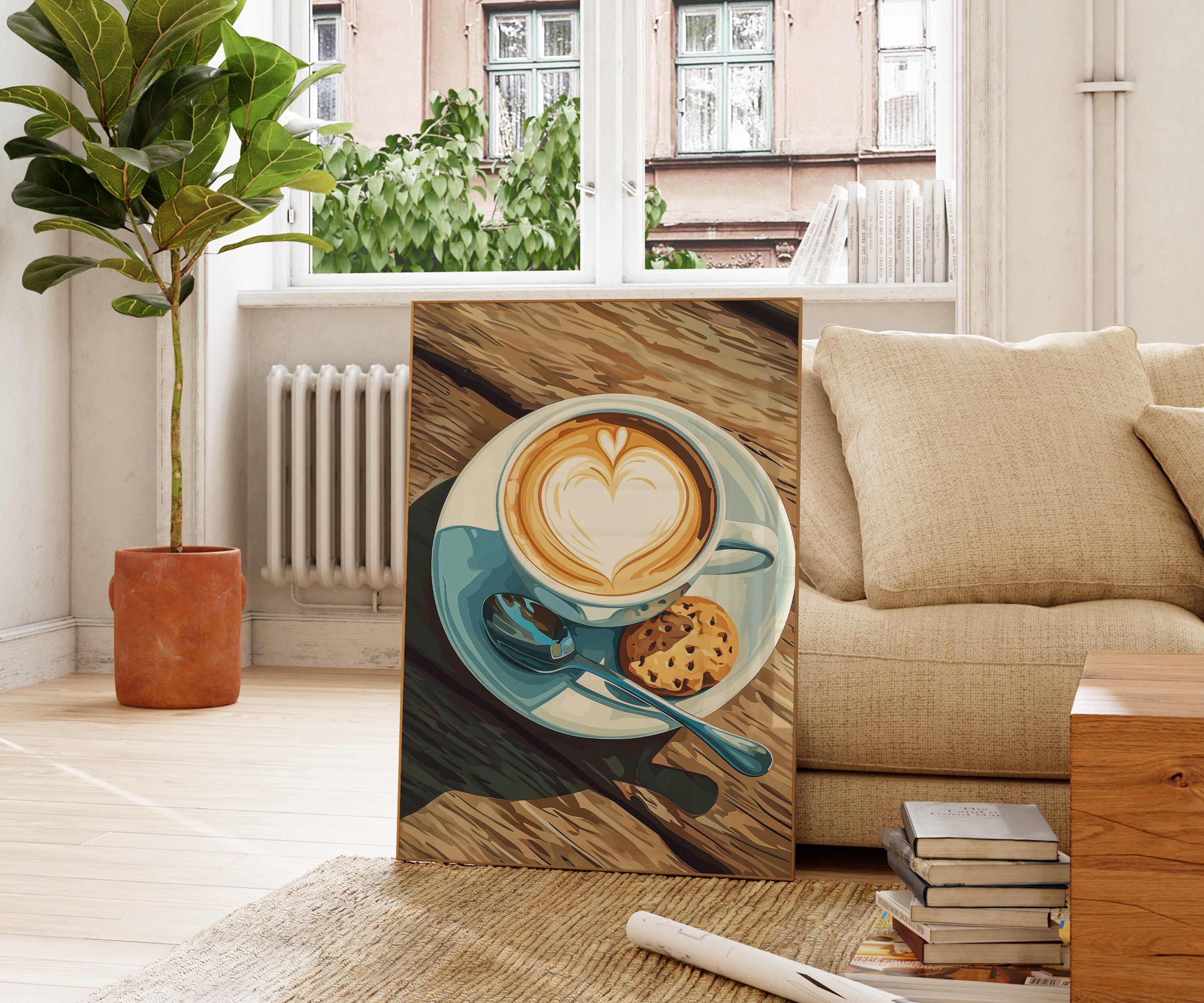 Coffee Print for Kitchen and Dining Room Decor Vintage Latte Coffee ...