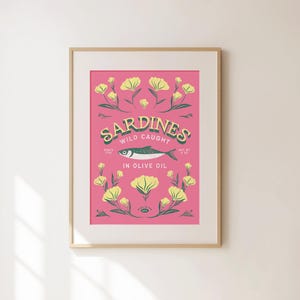 Sardines Print - Vintage Sardine Tin Poster - Retro Fish Wall Art ...