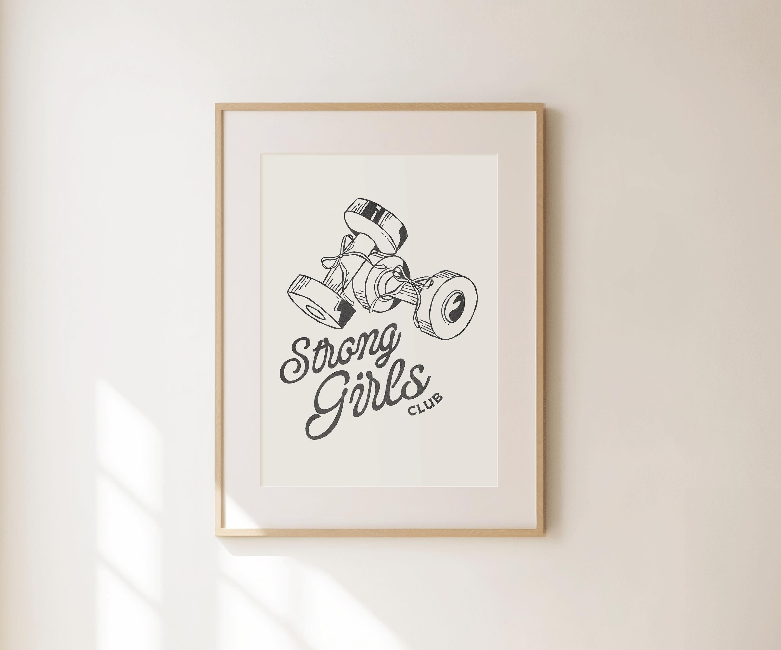 Strong Girls Club - Workout Poster - Gym Wall Decor - Pilates Studio ...