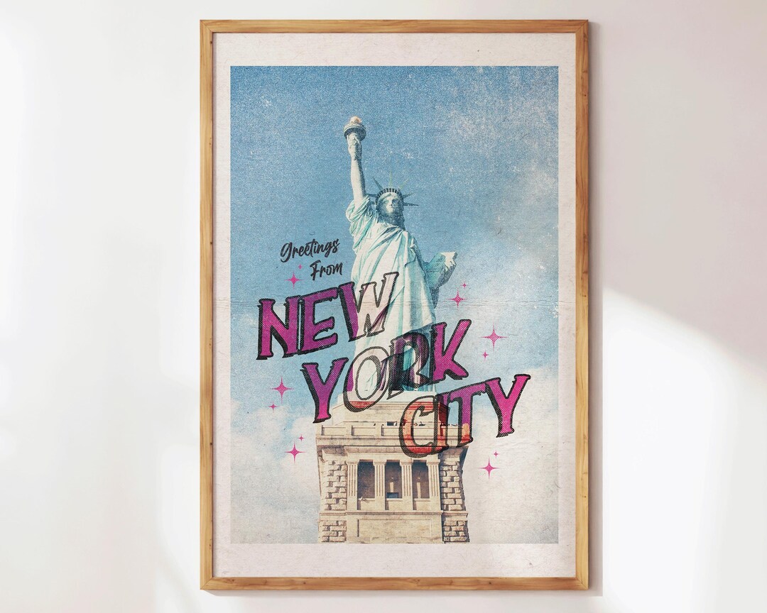 New York Wall Art - Retro Travel Poster - Trendy NYC Print - Elle Woods ...
