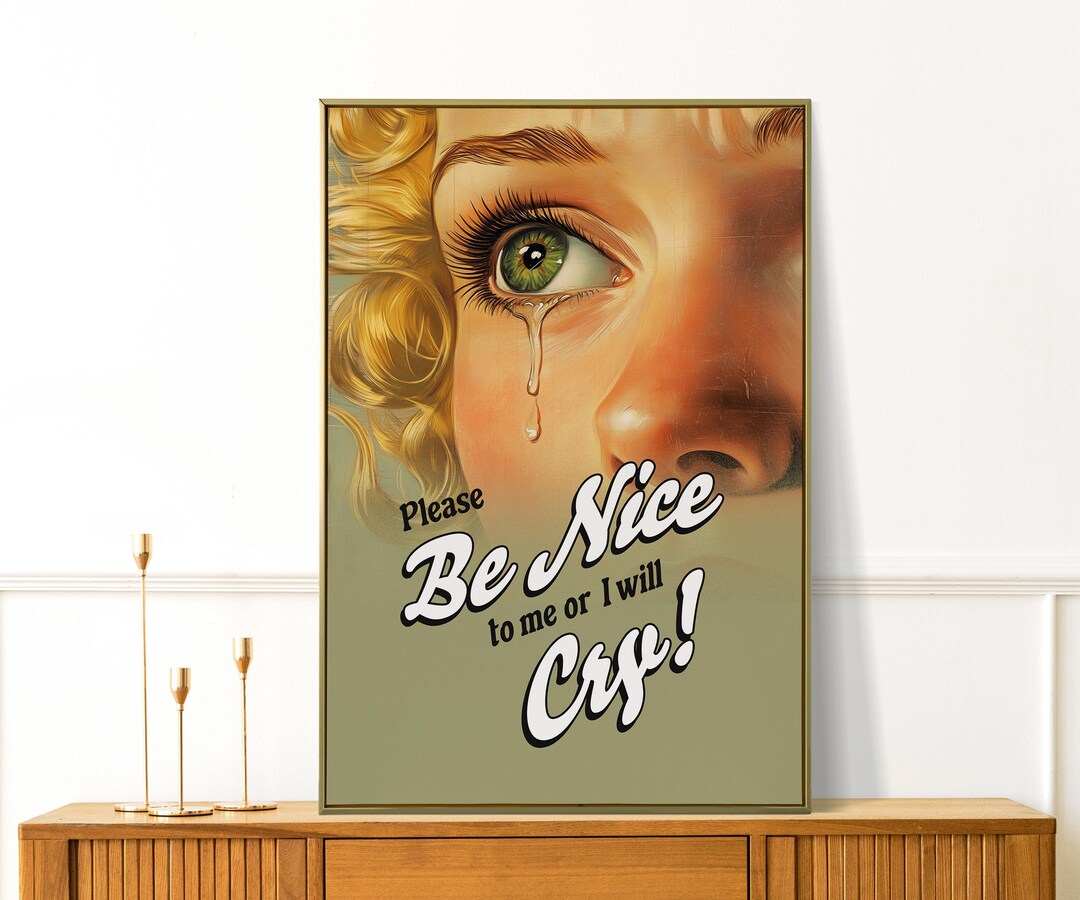 Please Be Nice to Me - Retro New Yorker Print - Trendy Girly Wall Art ...