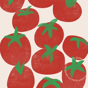 Tomato Girl Summer Kitchen Wall Art - Aesthetic Retro Kitchen Decor ...