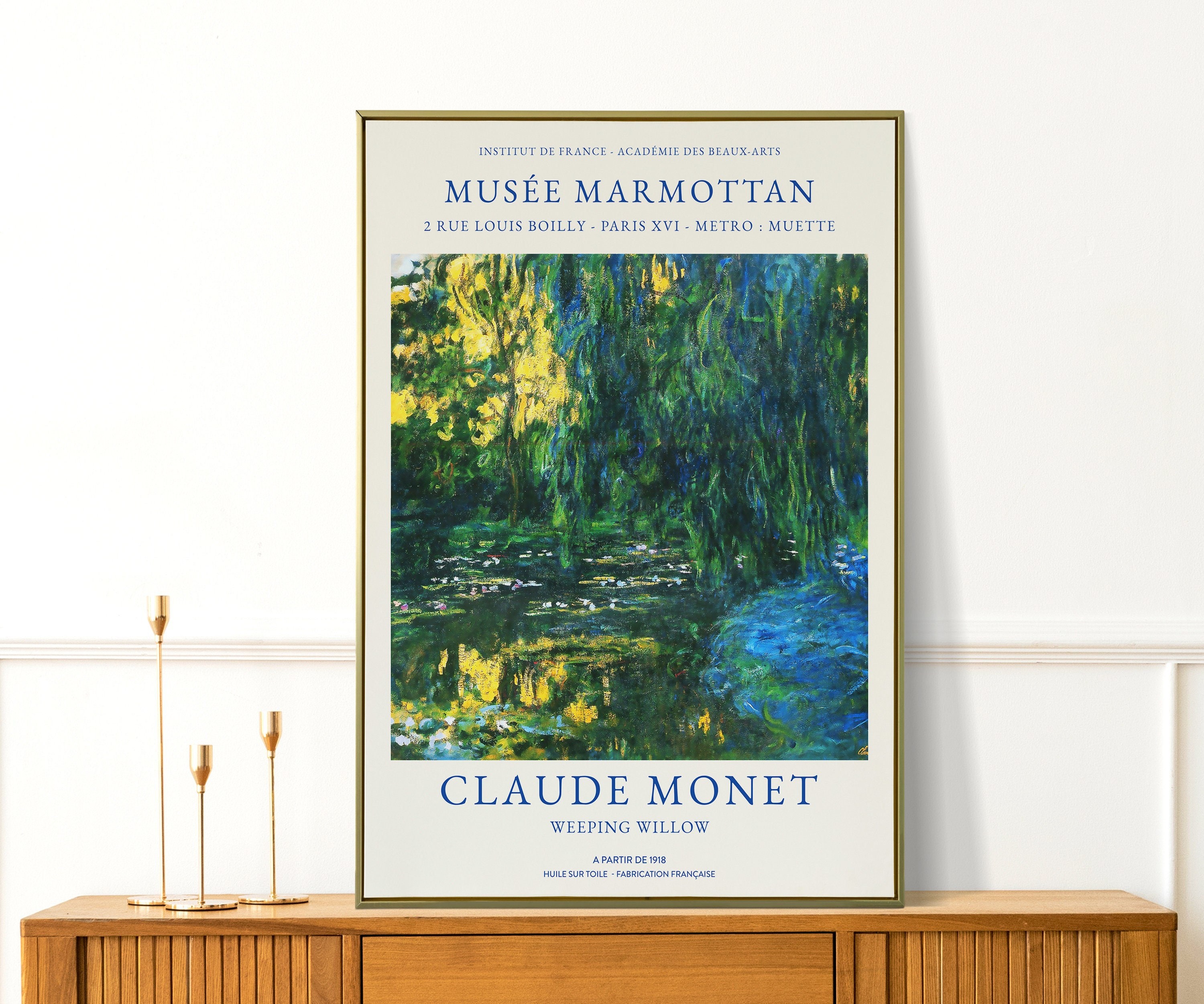Claude Monet Print - Weeping Willow Poster - Vintage Landscape Forest ...