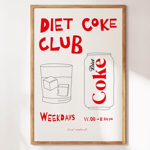 Sippin Diet Coke Print - Funny Coke Wall Art - Trendy Kitchen Poster ...