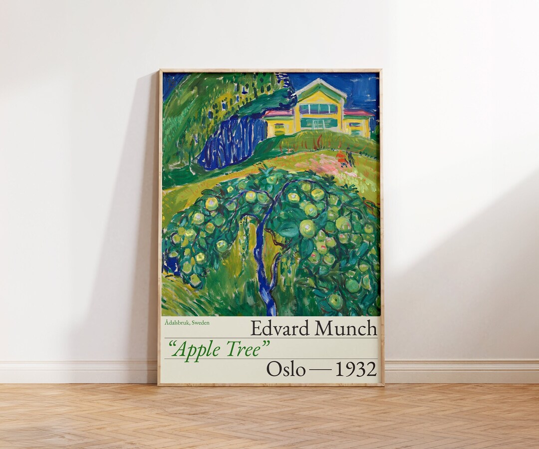 Edvard Munch Print - Garden With Apple Tree Nature Painting - Modern ...
