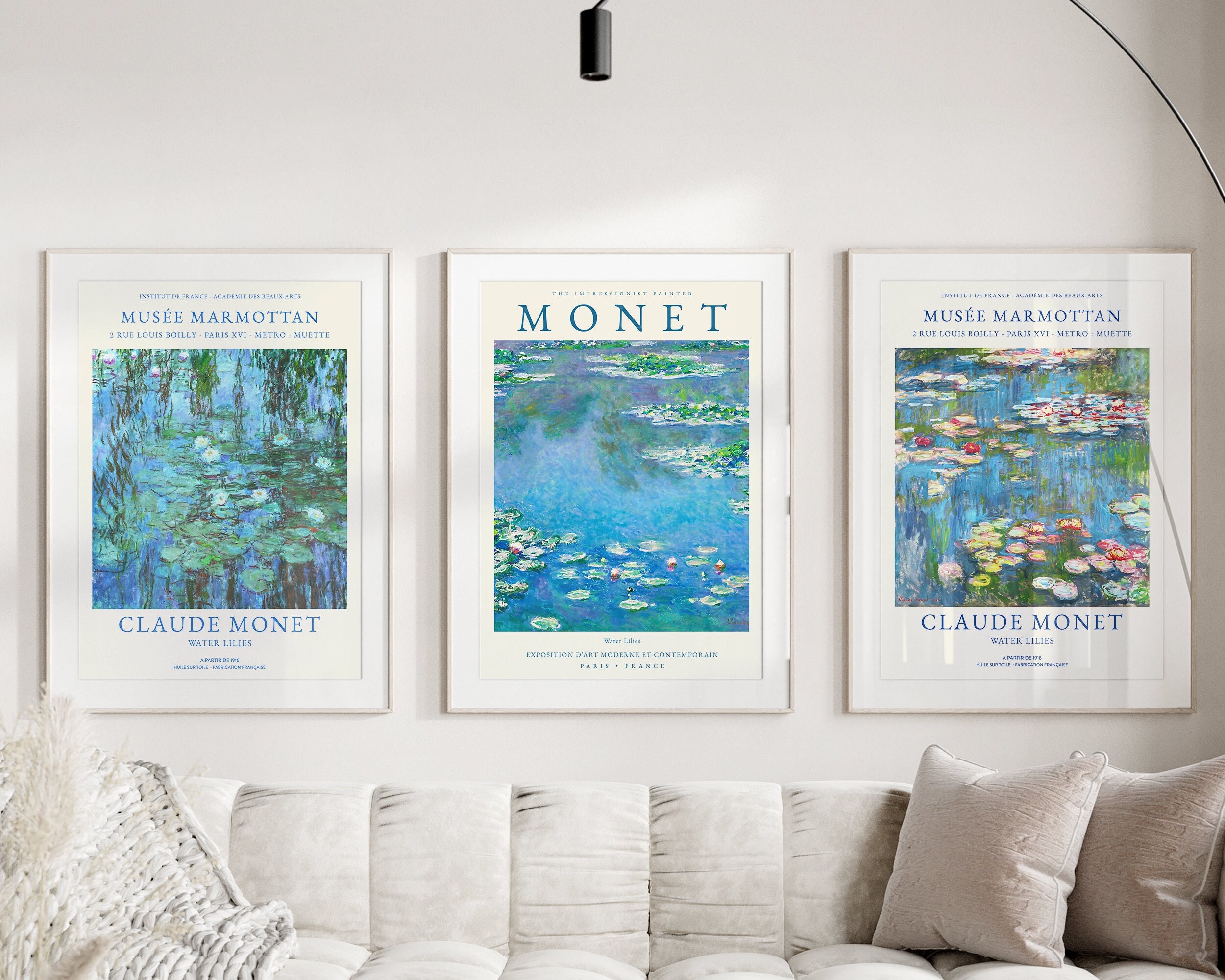 Set of 3 Wall Art - Claude Monet Print Gallery Wall Set - Vintage ...