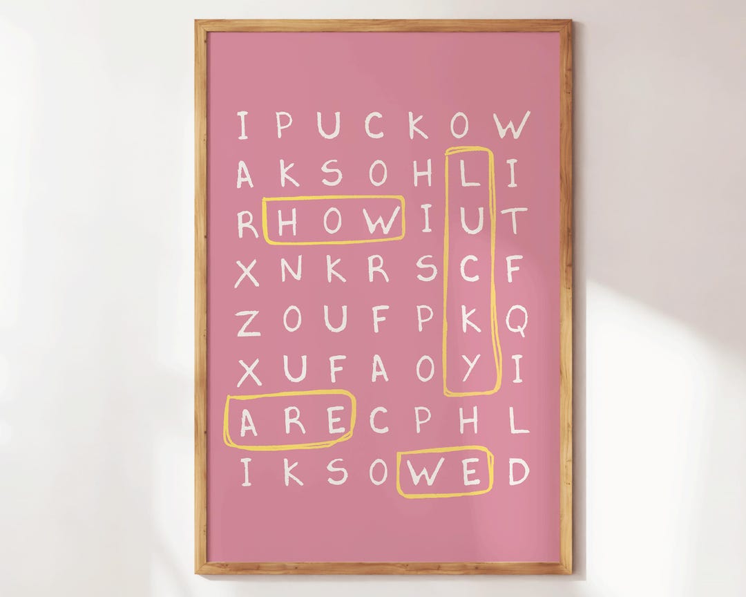 How Lucky Are We - Lucky Print - Funny Living Room Decor - Crossword ...