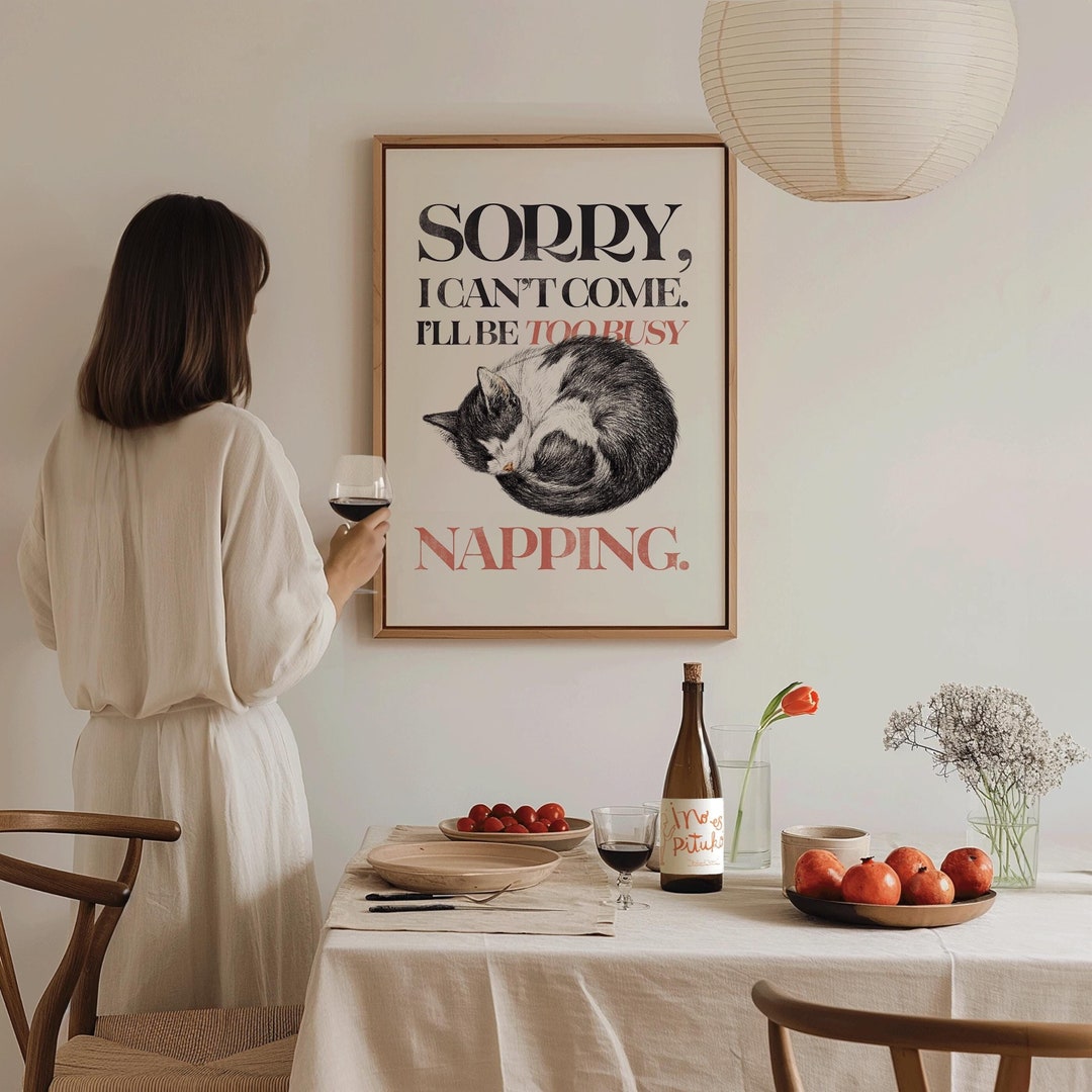 I'm Too Busy Napping Print - Homebody Wall Art - Sleepy Art for Hot ...