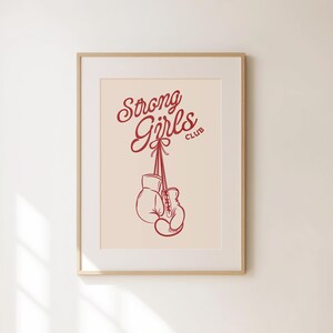 Strong Girls Club - Workout Poster - Pink Gym Wall Decor - Pilates ...