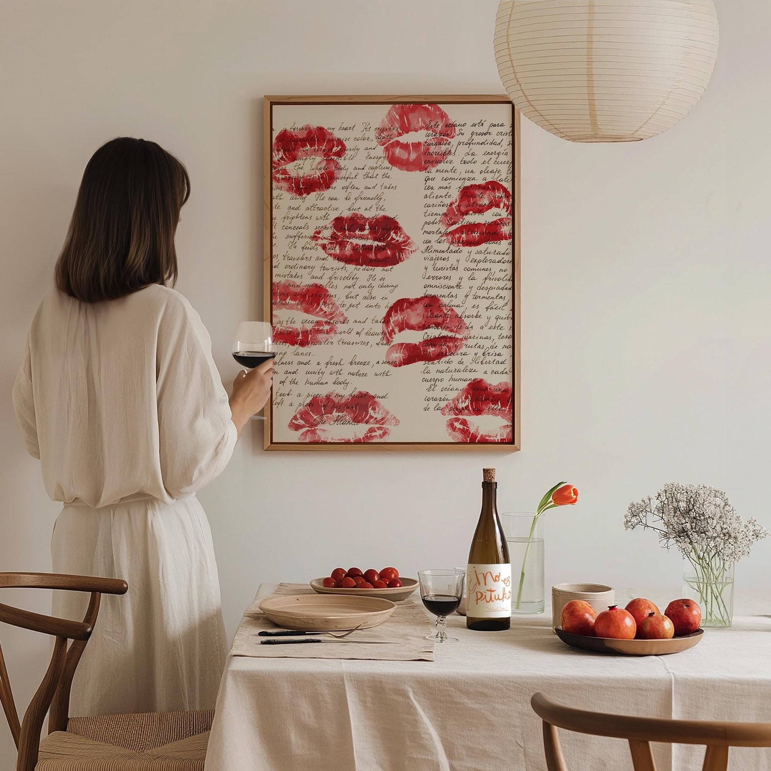 Retro Kiss Prints - Pink Retro Wall Art - Vintage Love Art - Romantic ...