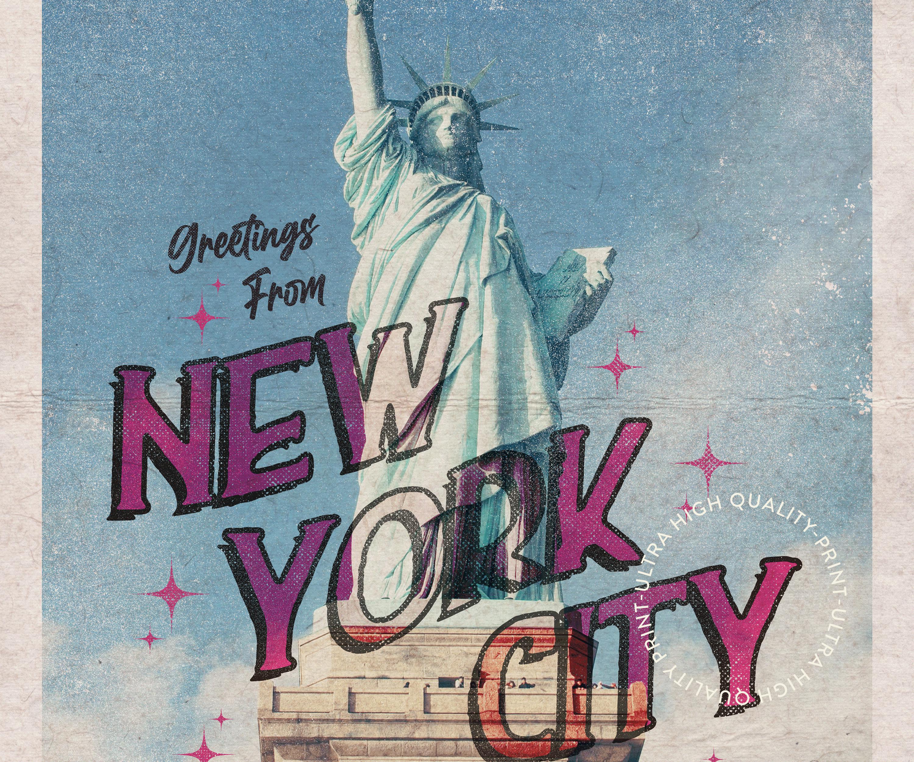 New York Wall Art - Retro Travel Poster - Trendy NYC Print - Elle Woods ...