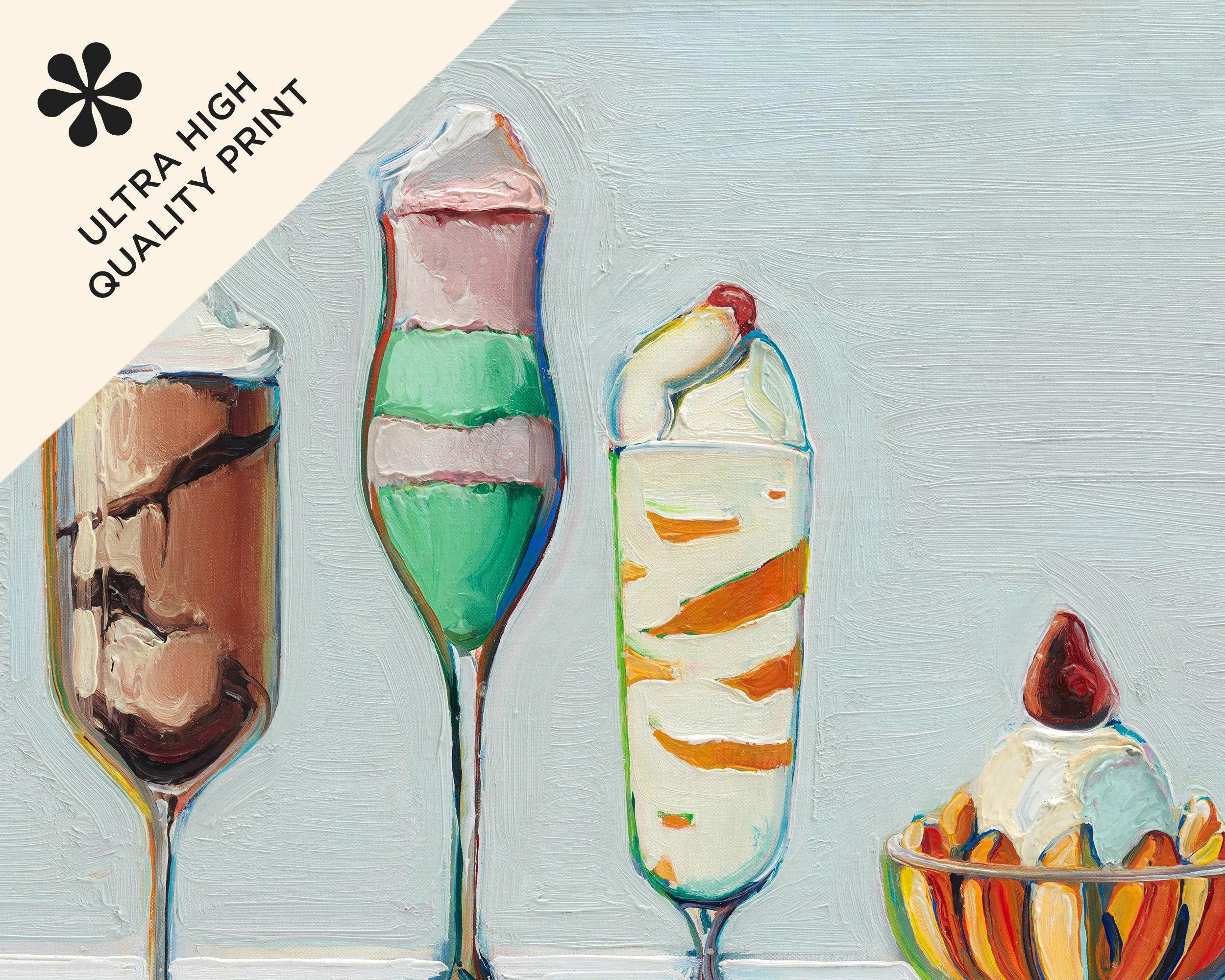 Wayne Thiebaud Print Vintage Dessert Ice Creams Painting Kitchen Wall ...