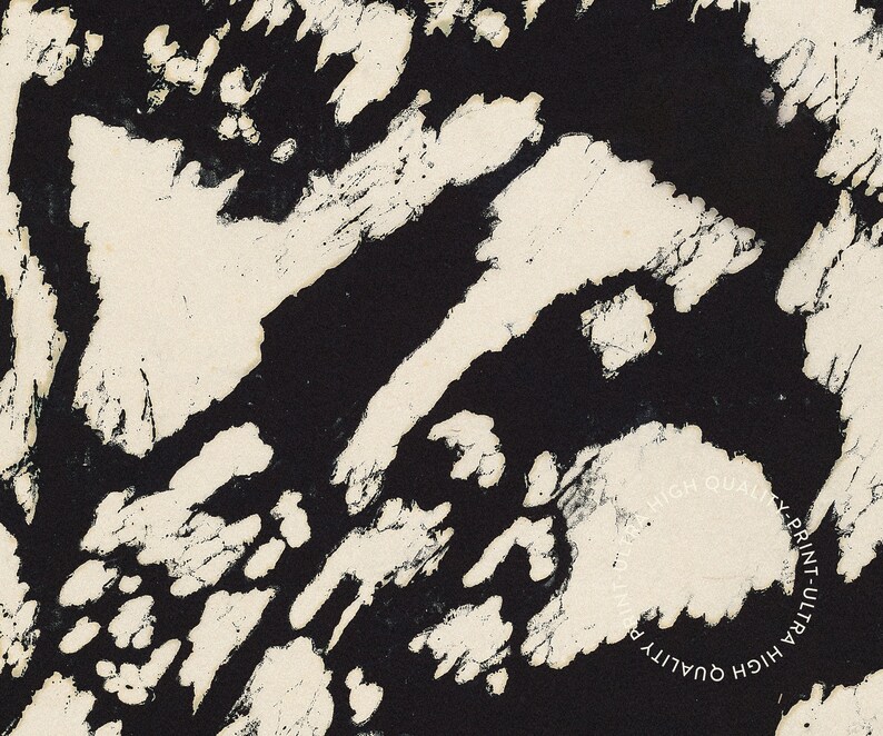 Retro Black and White Abstract Print - Large Abstract Wall Art for ...