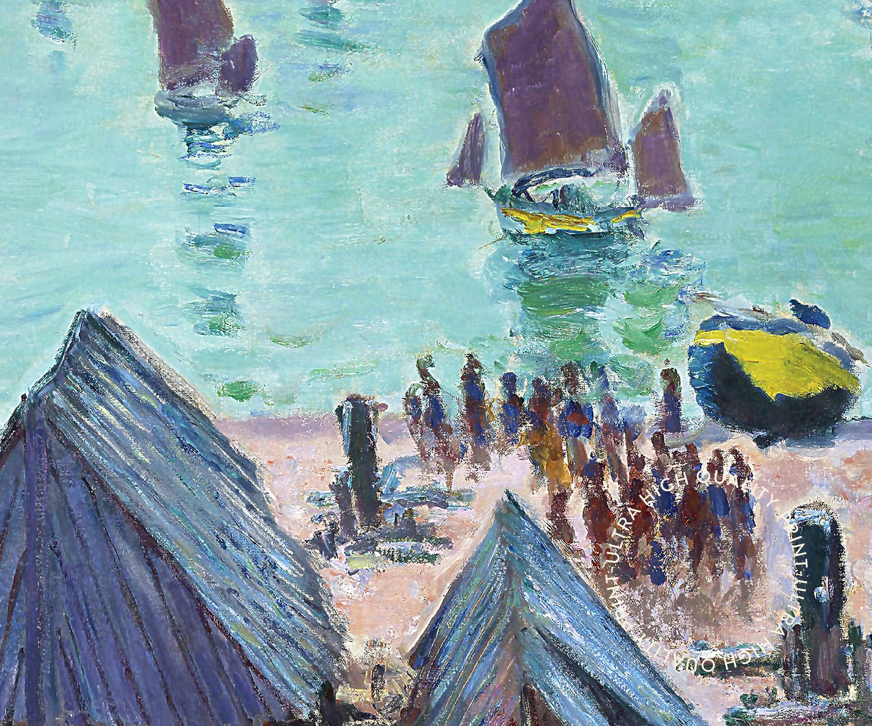 Claude Monet Print - Beach Coastal Poster - Large Vintage Landscape ...