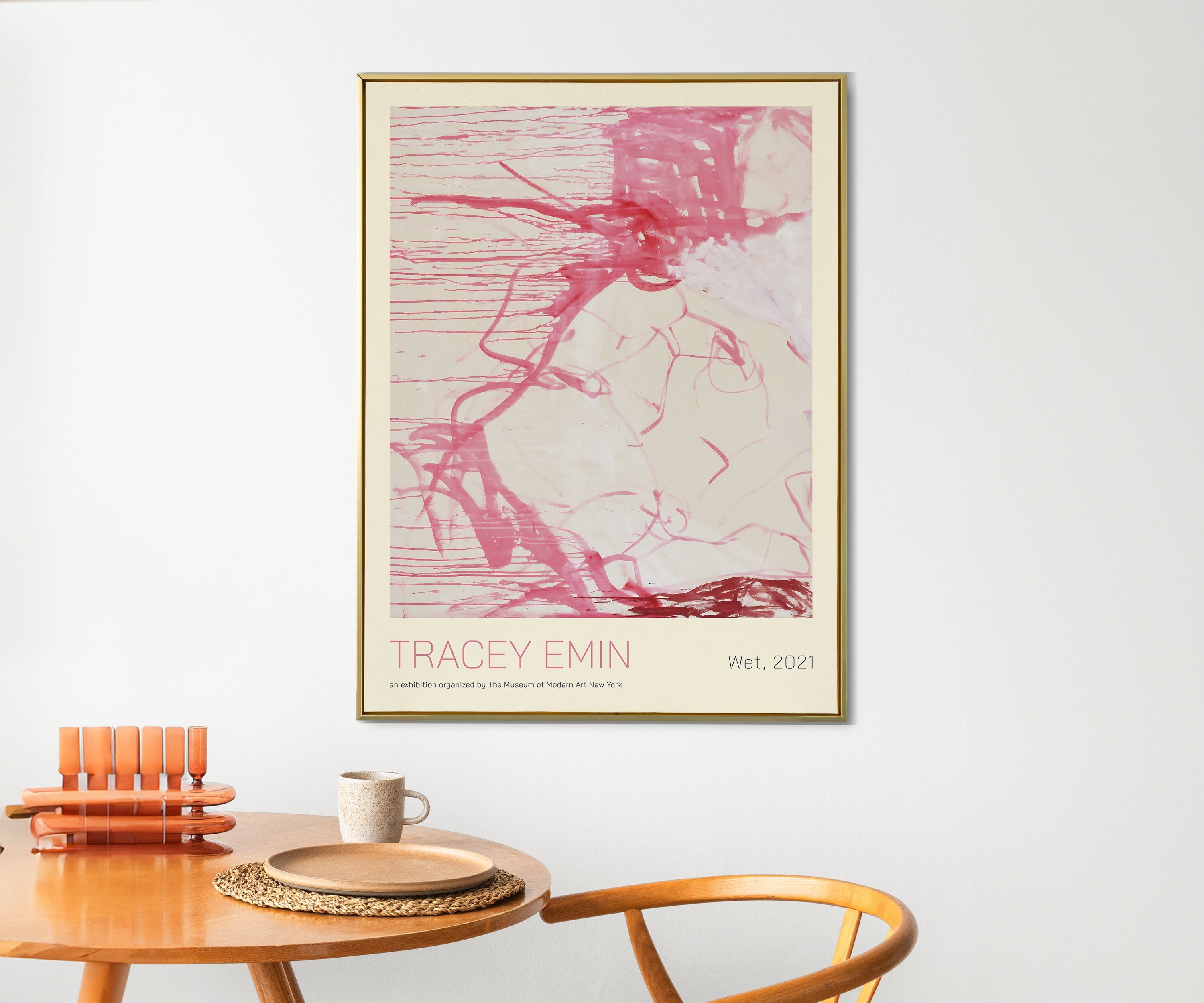 Tracey Emin Print Wet Poster Modern Feminist Wall Art Pink Abstract ...