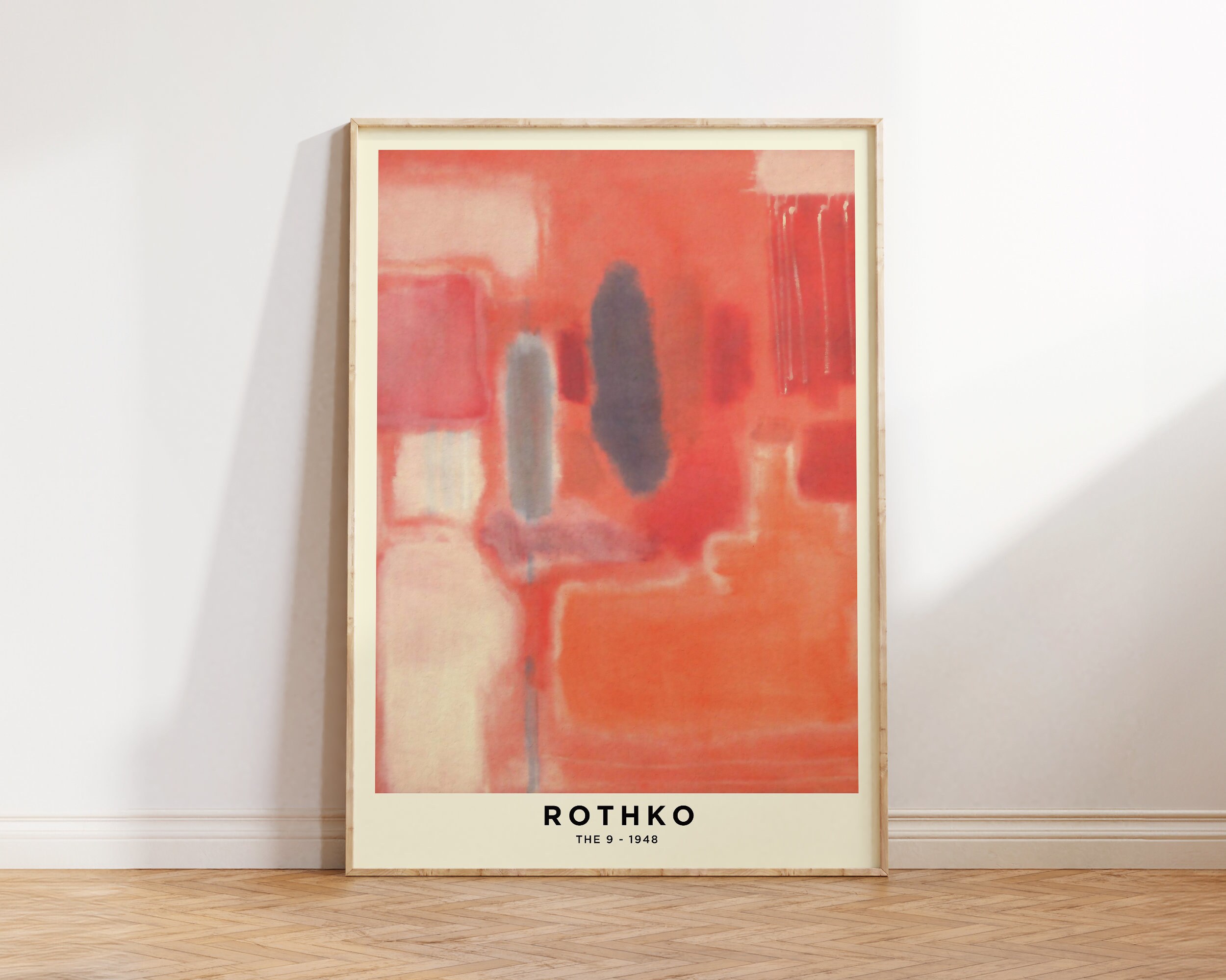 Set of 3 Wall Art Mark Rothko Prints Pink Pastel Large Abstract ...