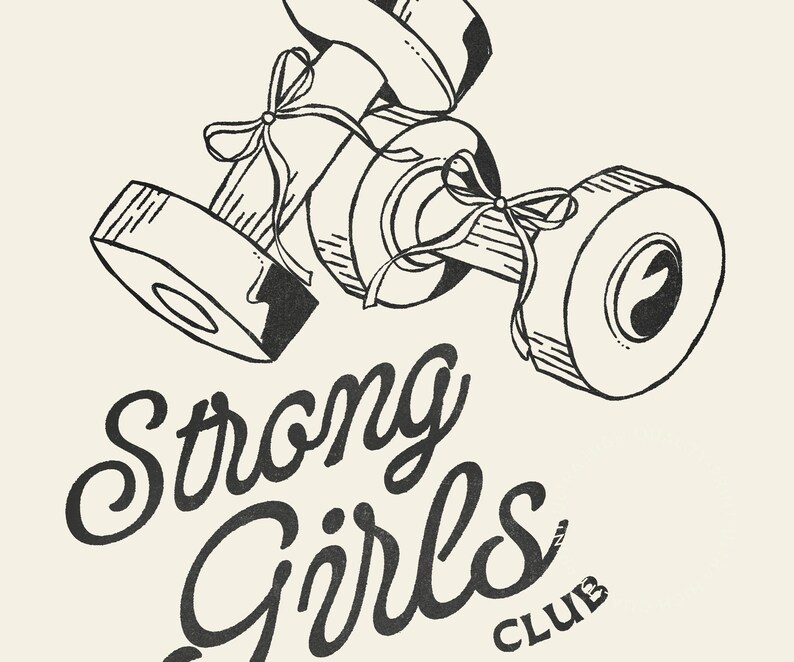 Strong Girls Club - Workout Poster - Gym Wall Decor - Pilates Studio ...