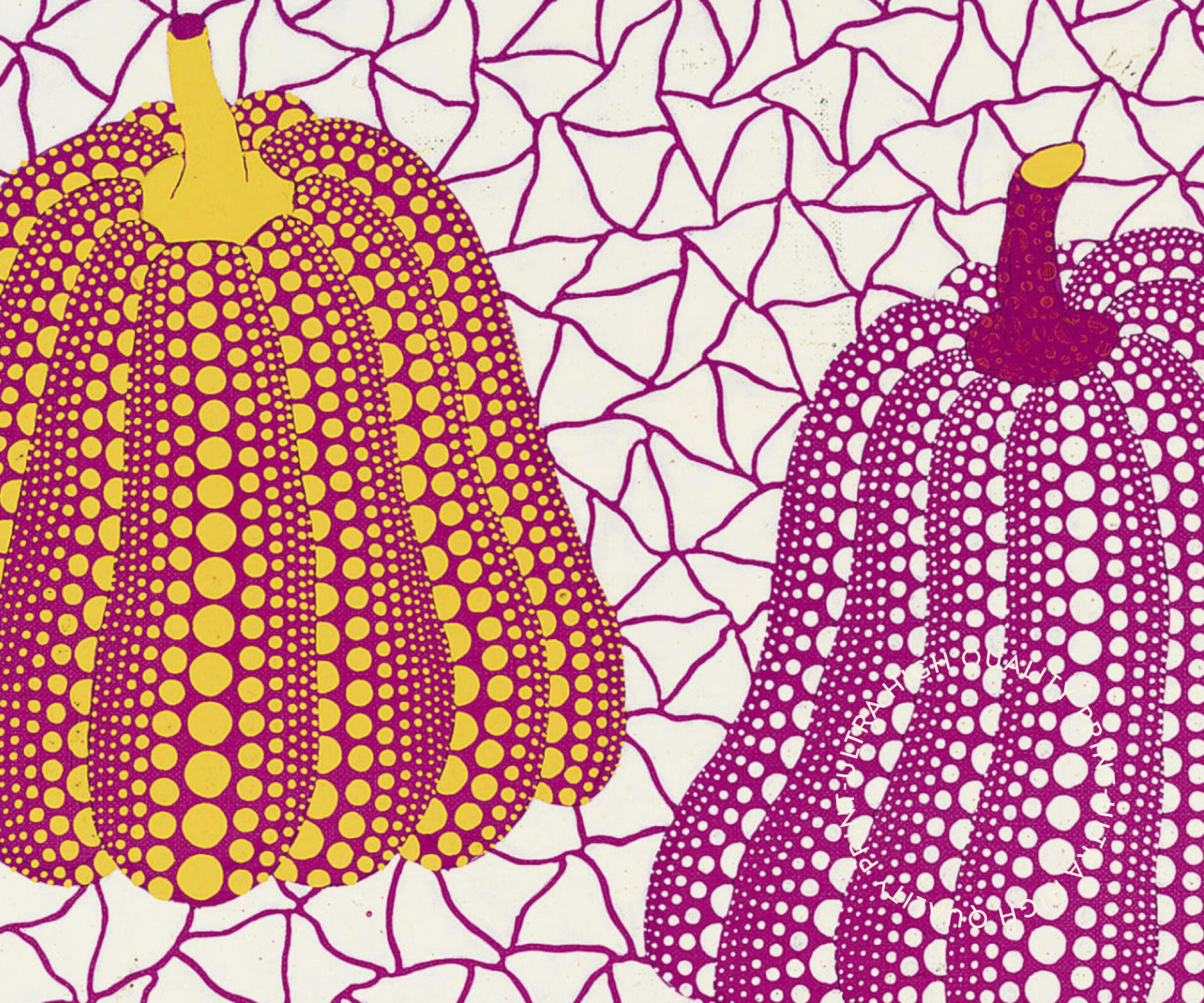 Yayoi Kusama Print Pink Pumpkin Poster Modern Pastel Wall Art Pink ...