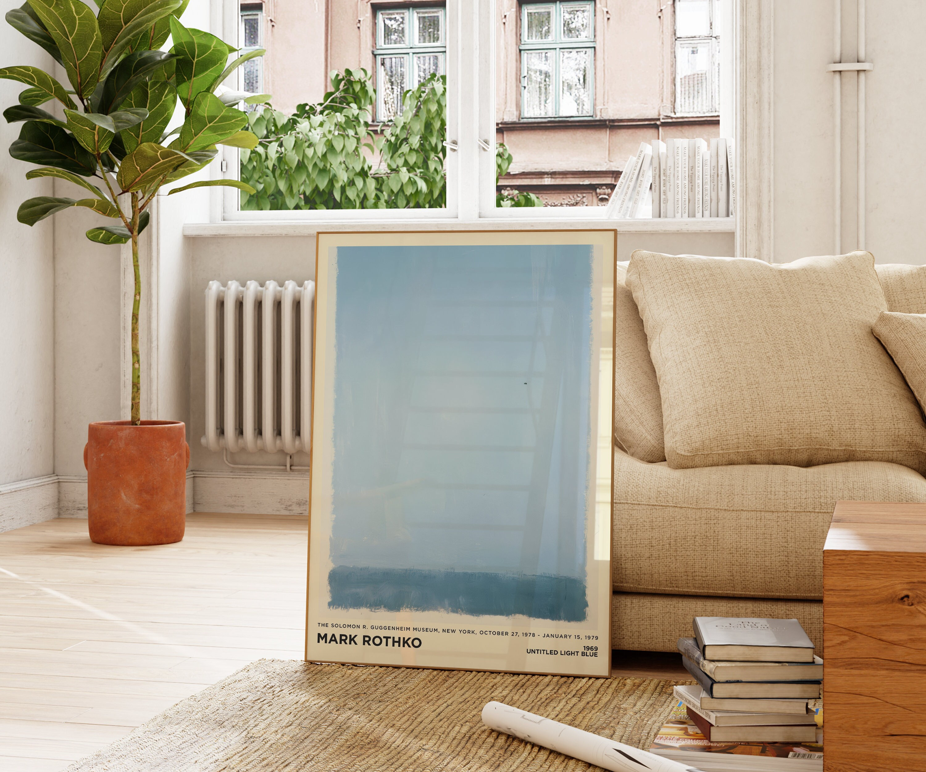 Mark Rothko Print Light Blue Beige Painting Large Abstract Wall Art for ...