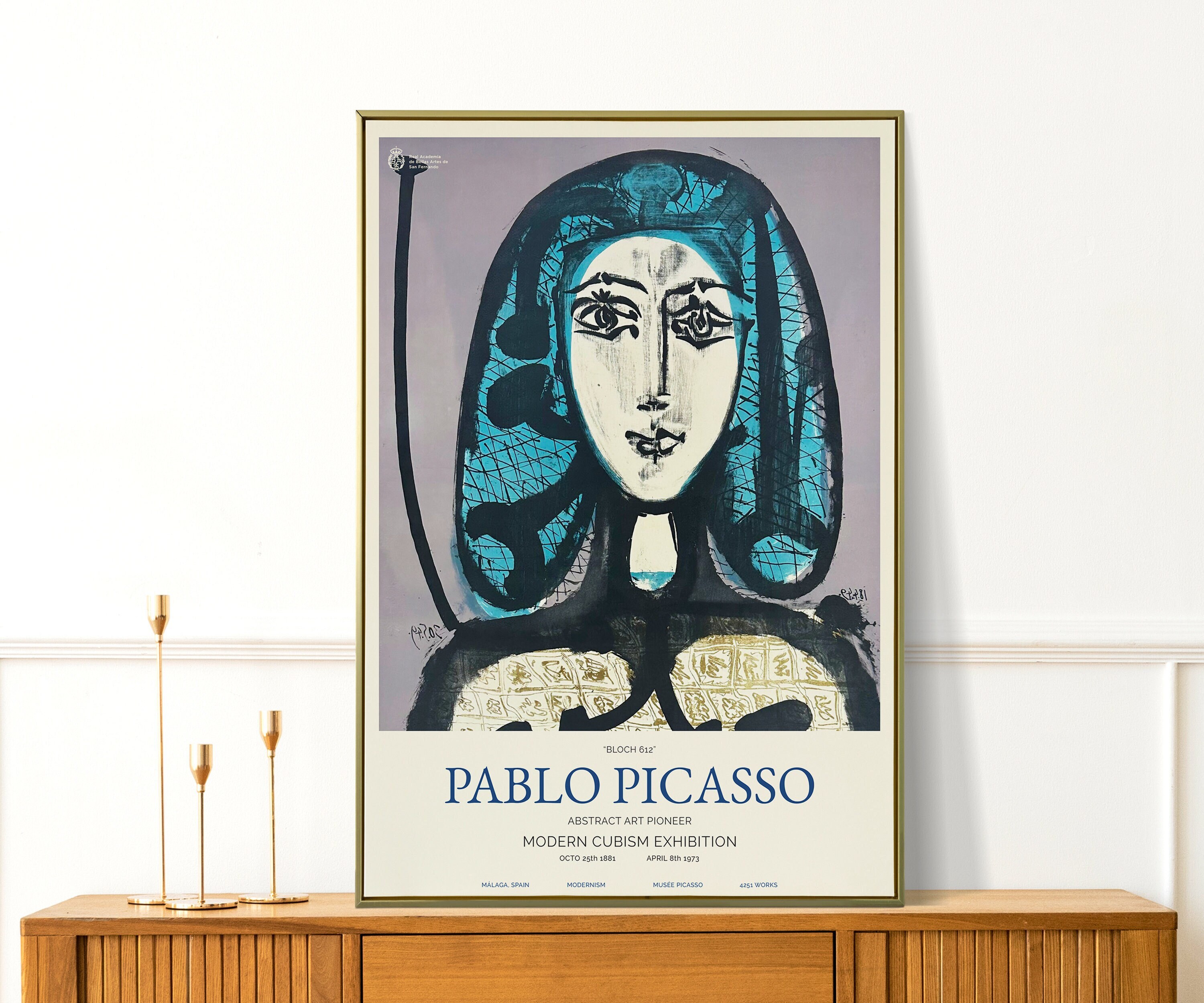 Pablo Picasso Print - Vintage Woman Portrait Wall Art - Retro Modern ...