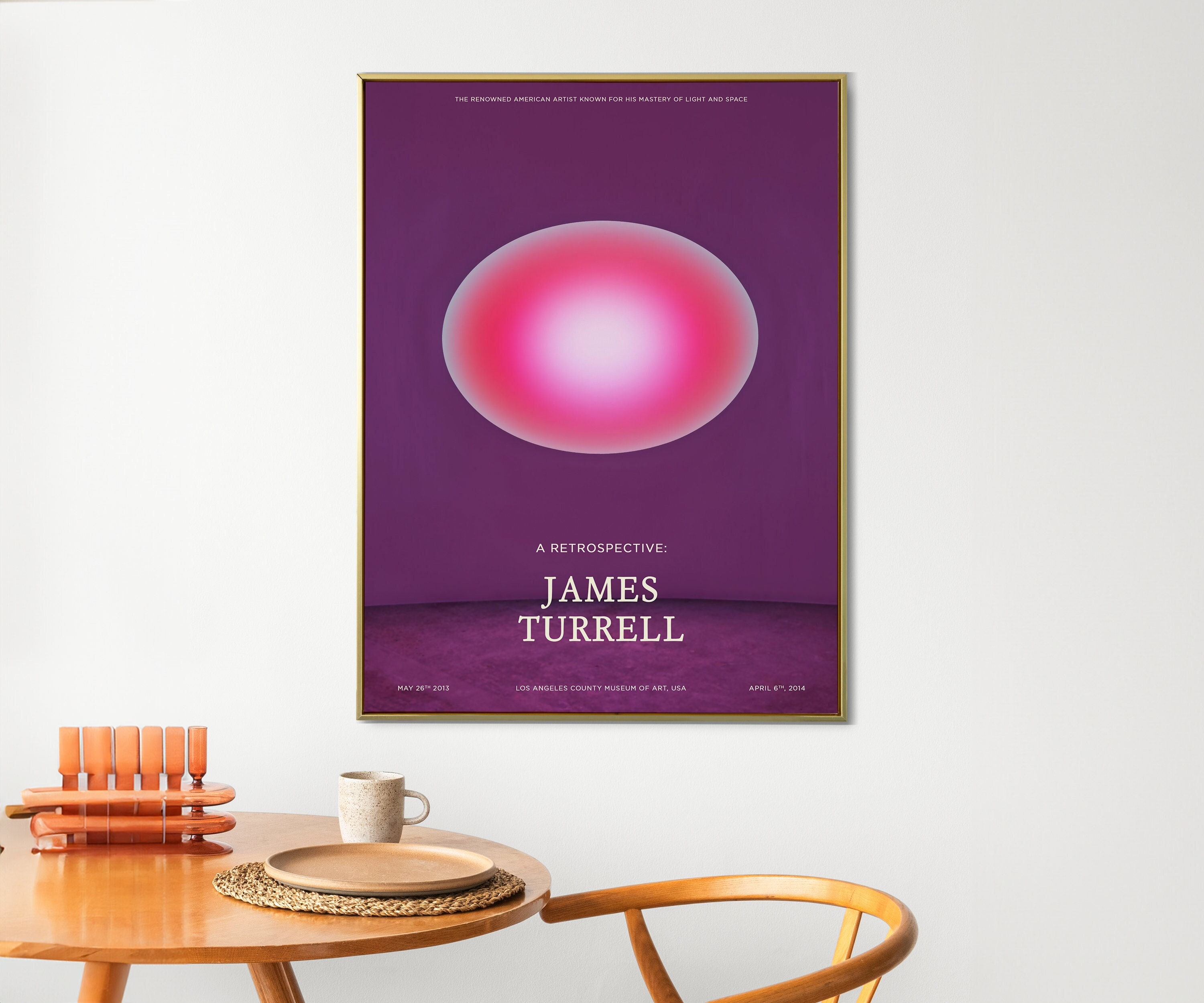 James Turrell Print Pink Light Poster Contemporary Modern Wall Art ...