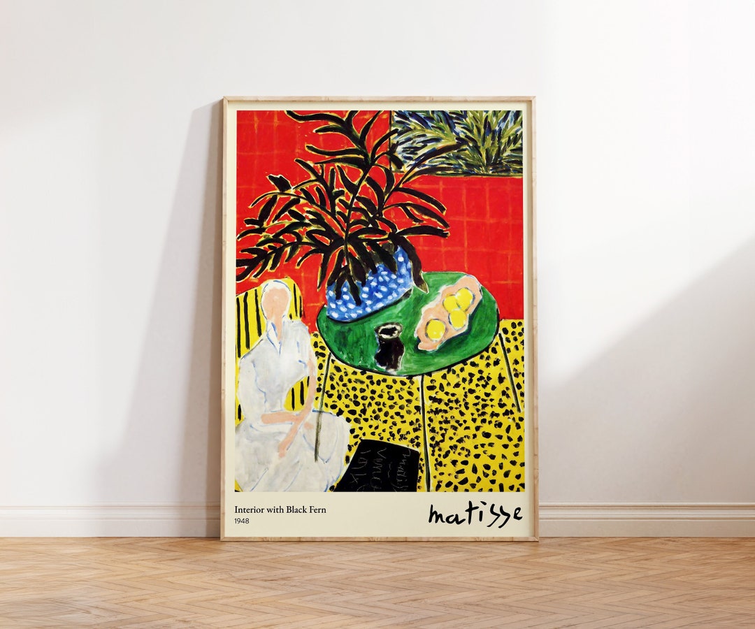 Henri Matisse Print - Modern Black Fern Flower Painting - Botanical ...
