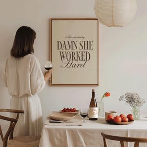 Damn She Worked Hard - Feminist Print - Girl Power Wall Art - Women ...