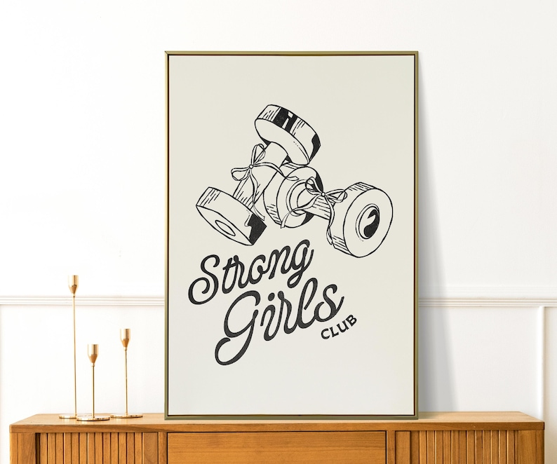 Strong Girls Club - Workout Poster - Gym Wall Decor - Pilates Studio ...