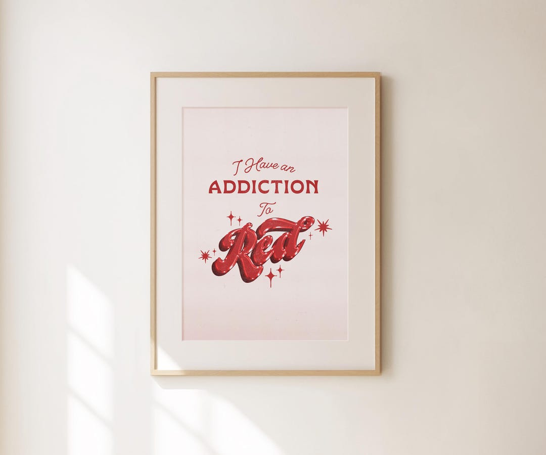 I Have an Addiction to Red- Aesthetic Minimalist Wall Art - Trendy ...