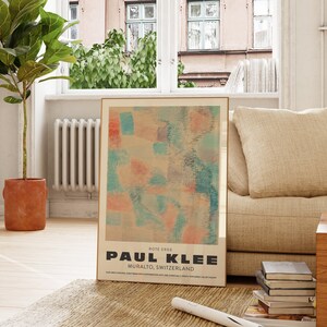 Paul Klee Print - Pastel Pink Abstract Painting - Large Blue Living ...