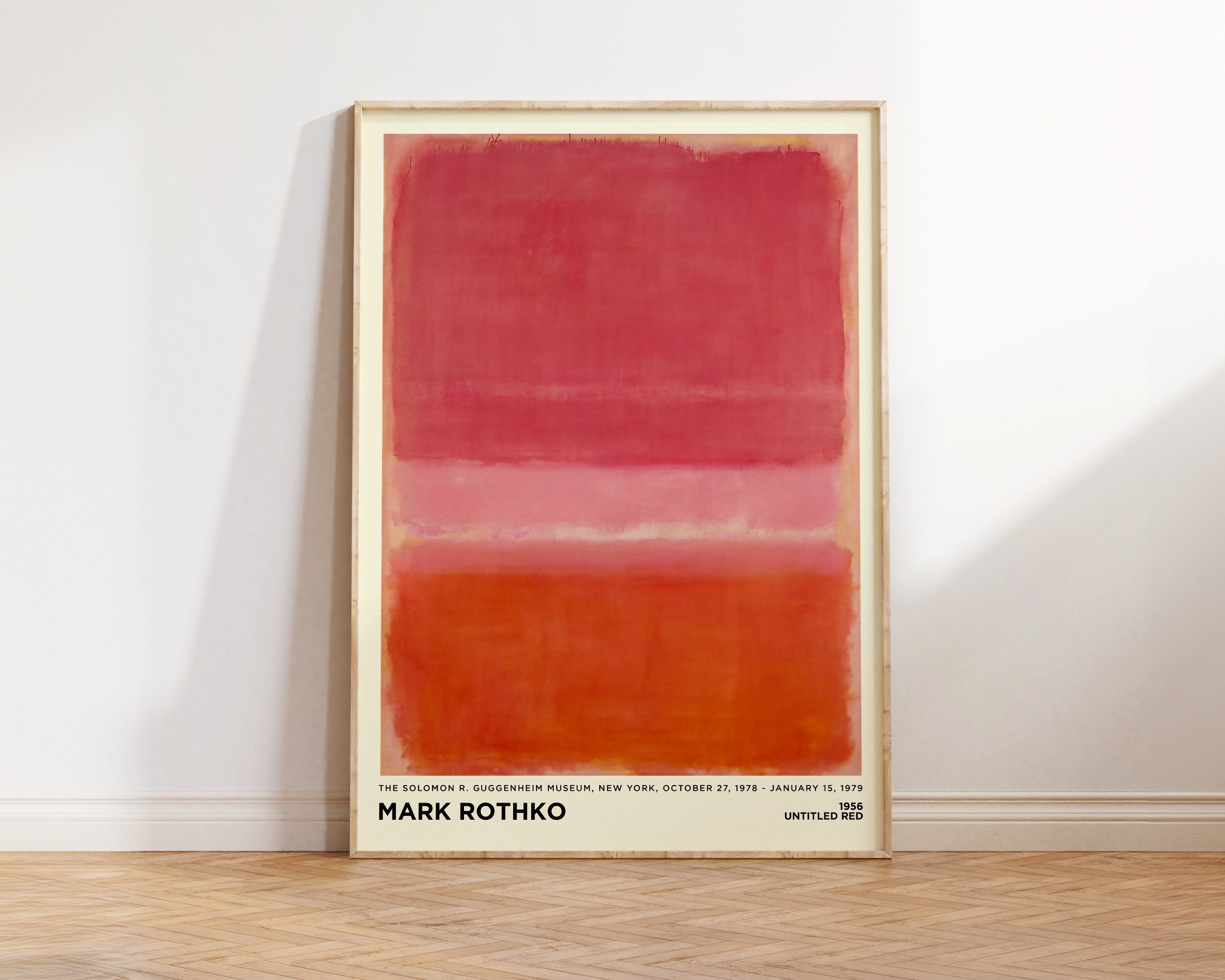Set of 3 Wall Art Mark Rothko Prints Pink Pastel Large Abstract ...