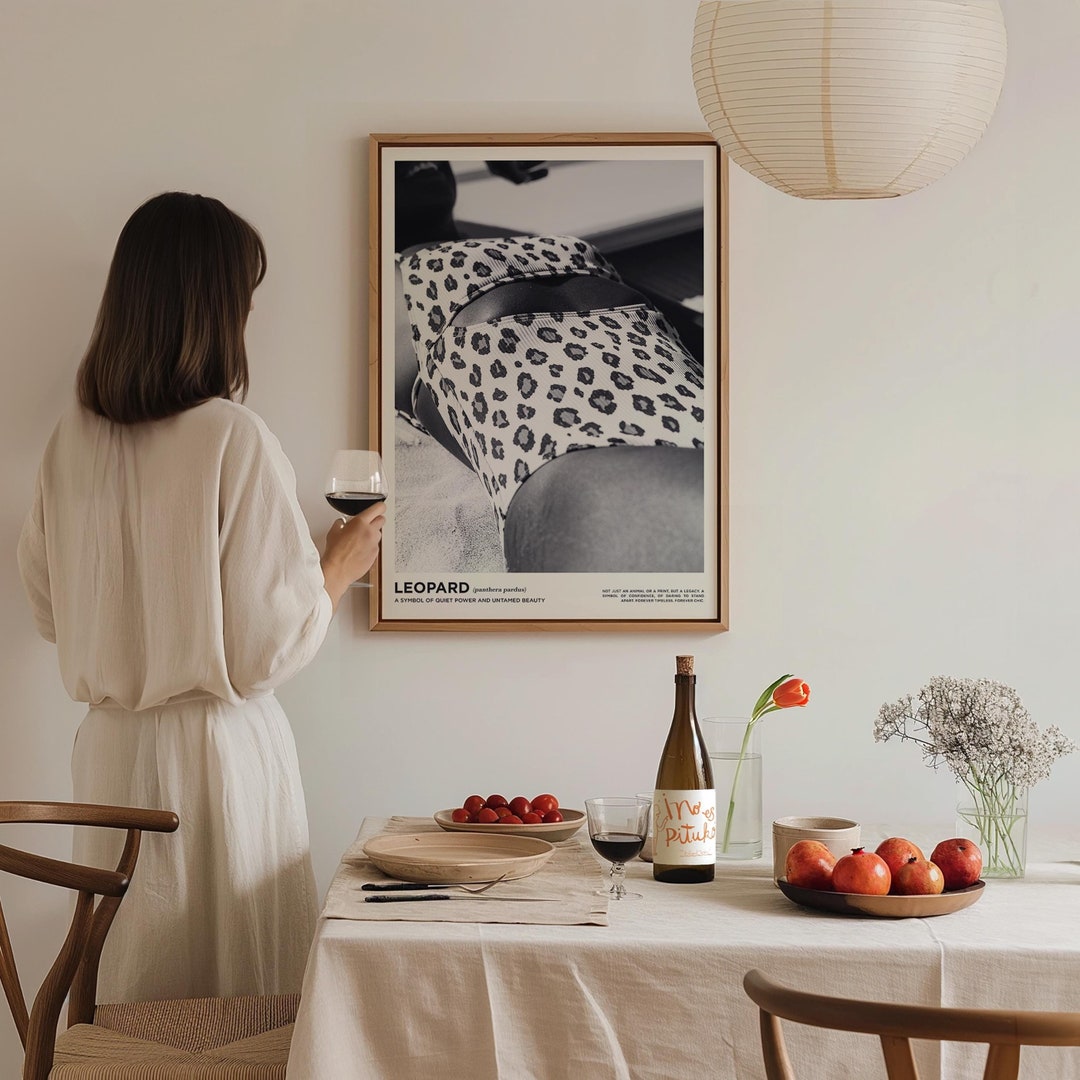 Beach Leopard Print - Leopard Pattern Animal Wall Art - Black Retro Art ...