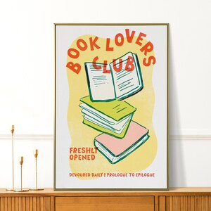 Book Lovers Club - Cute Book Art - Trendy Decor for Book Nooks ...