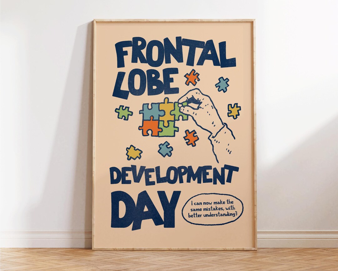 Frontal Lobe - Funny Minimalist Wall Art - Funny Office Wall - Funny ...
