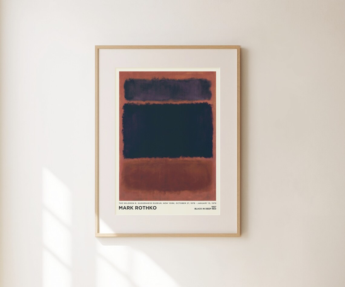 Mark Rothko Print Black Red Painting Large Abstract Wall Art for Living ...