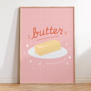 Butter Prints - Cute Kitchen Wall Art - Aesthetic Kitchen Decor - Fun ...