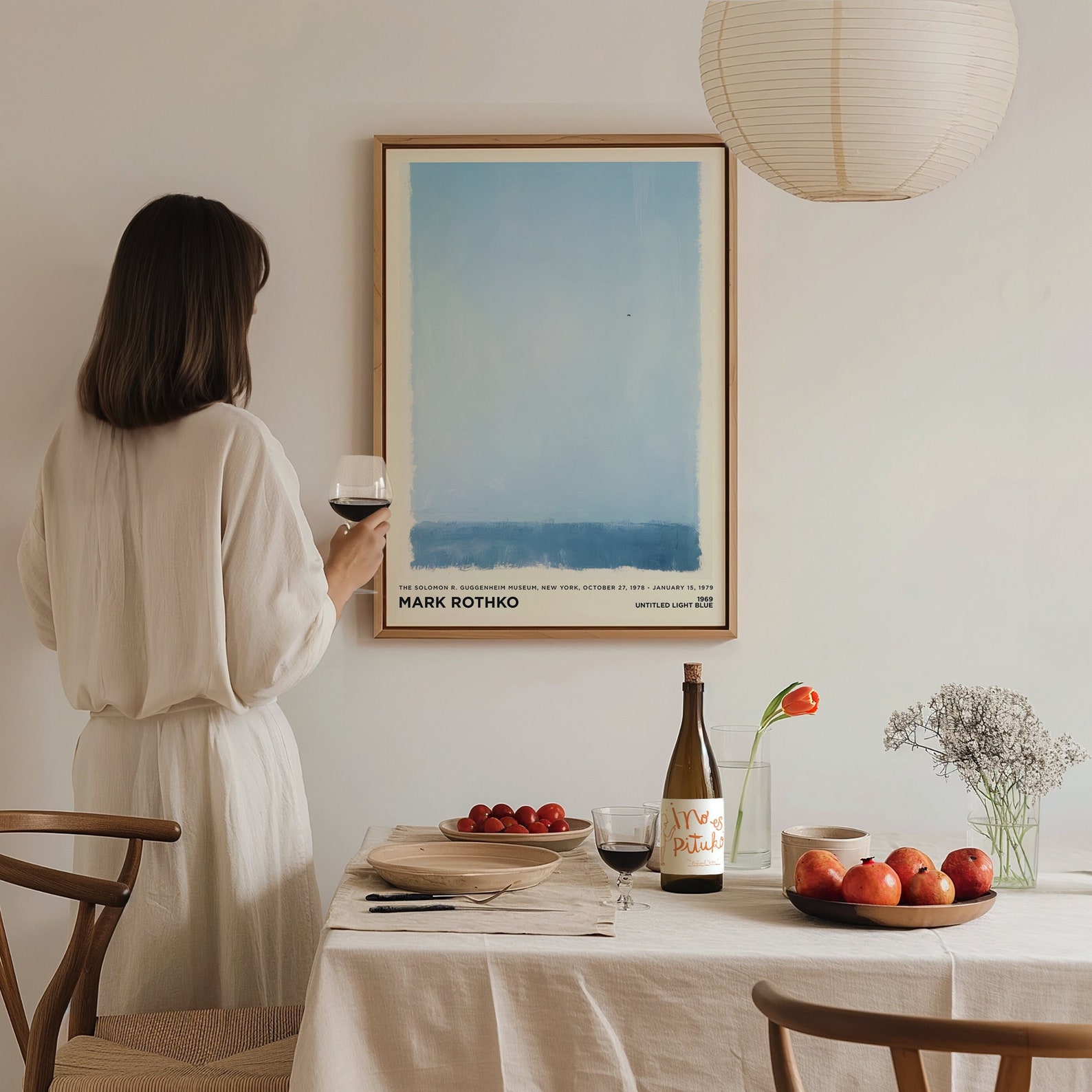 Mark Rothko Print Light Blue Beige Painting Large Abstract Wall Art for ...