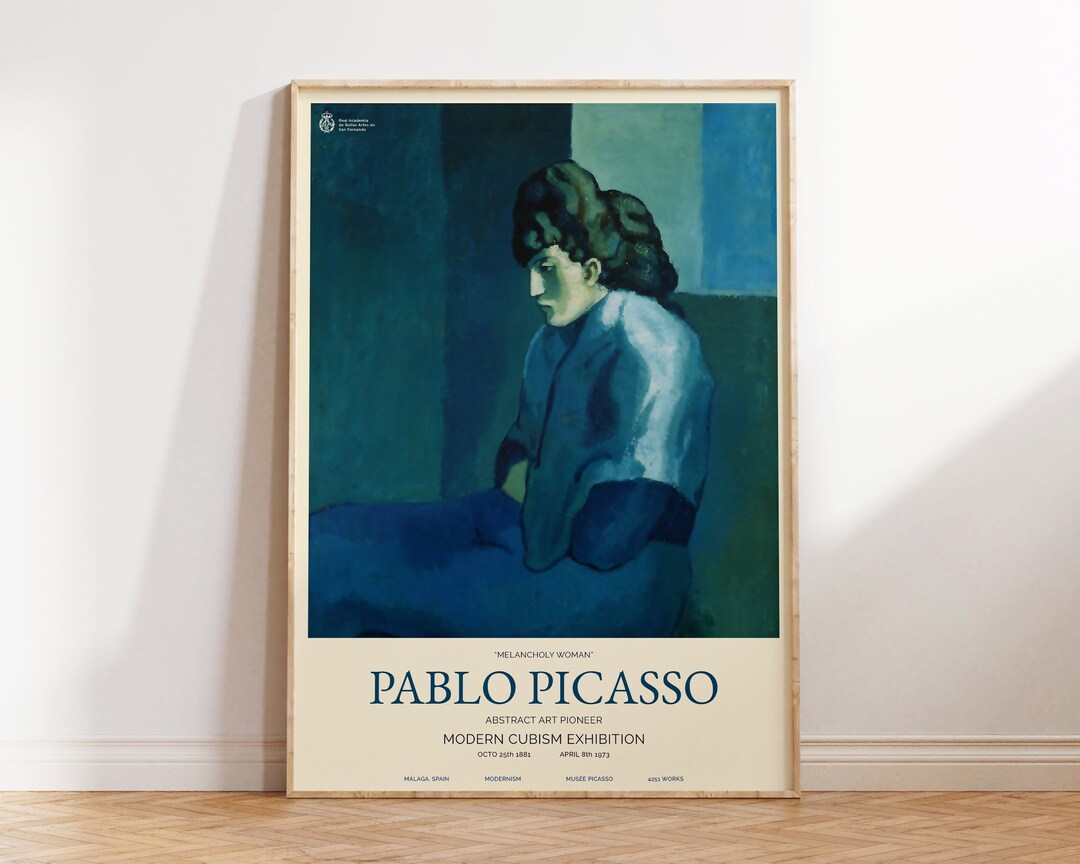 Pablo Picasso Print - Melancholy Woman Wall Art - Modern Blue ...