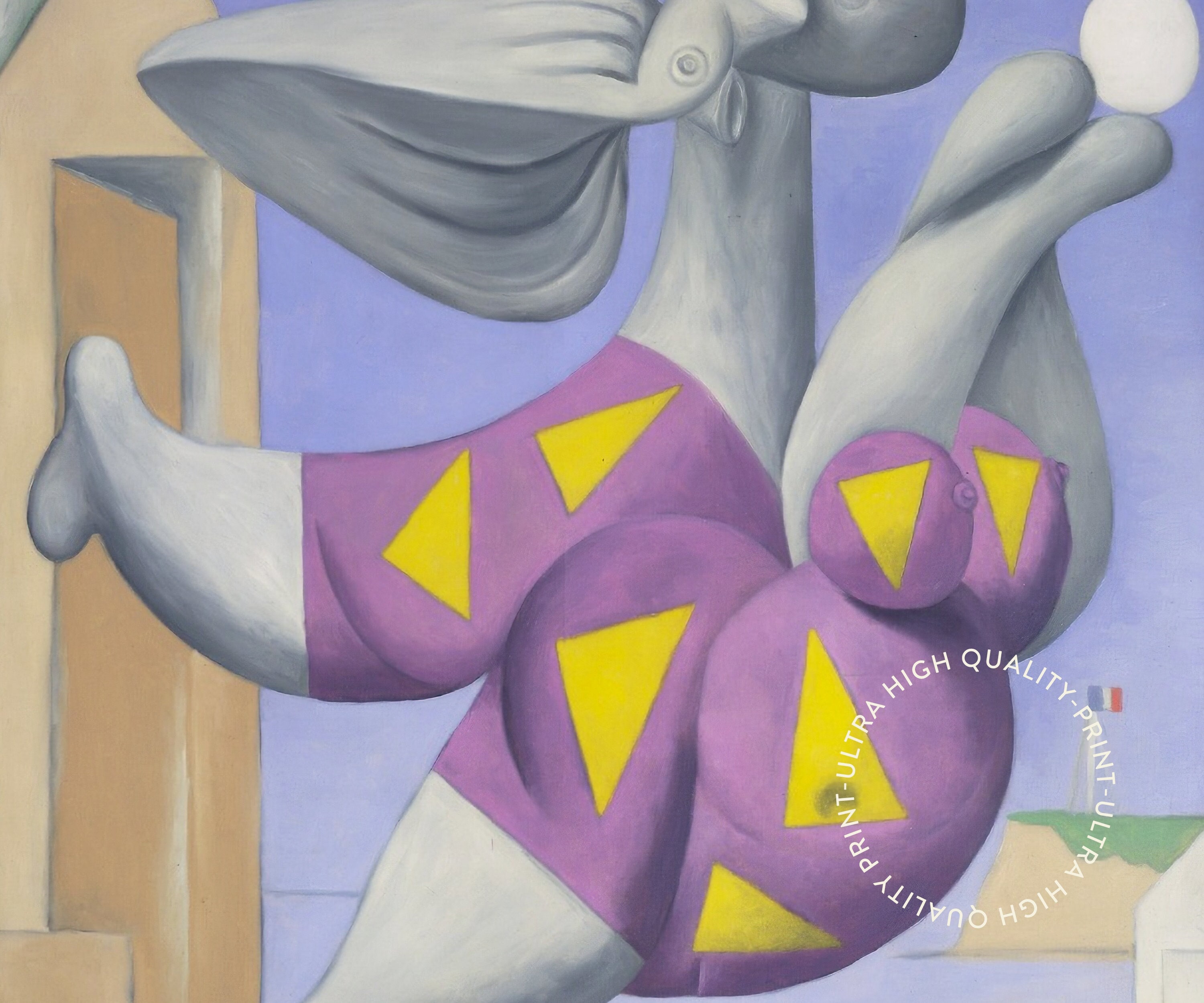 Pablo Picasso Print Bather With Beach Ball Wall Art Modern Purple Famous Painting for Living ...