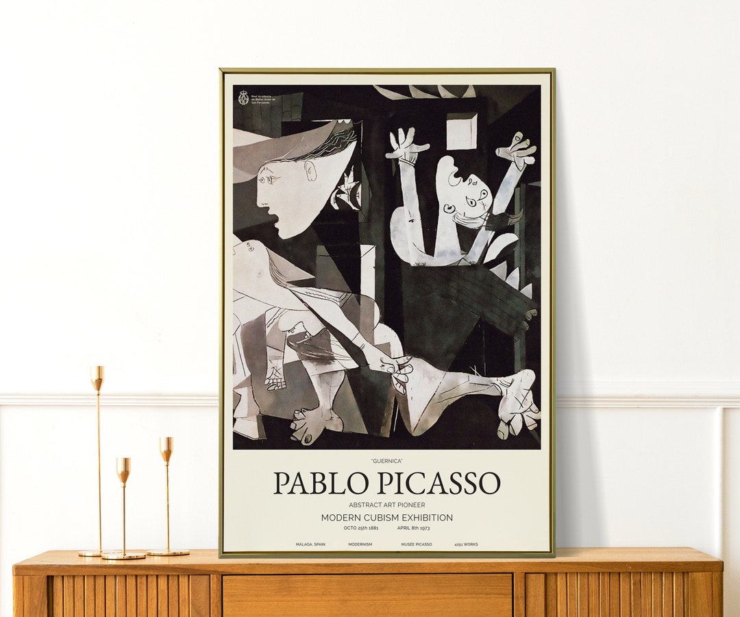 Pablo Picasso Print - Guernica II Painting Wall Art - Modern Black and ...