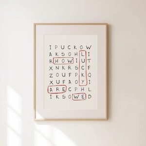 How Lucky Are We - Lucky Print - Funny Living Room Decor - Crossword ...